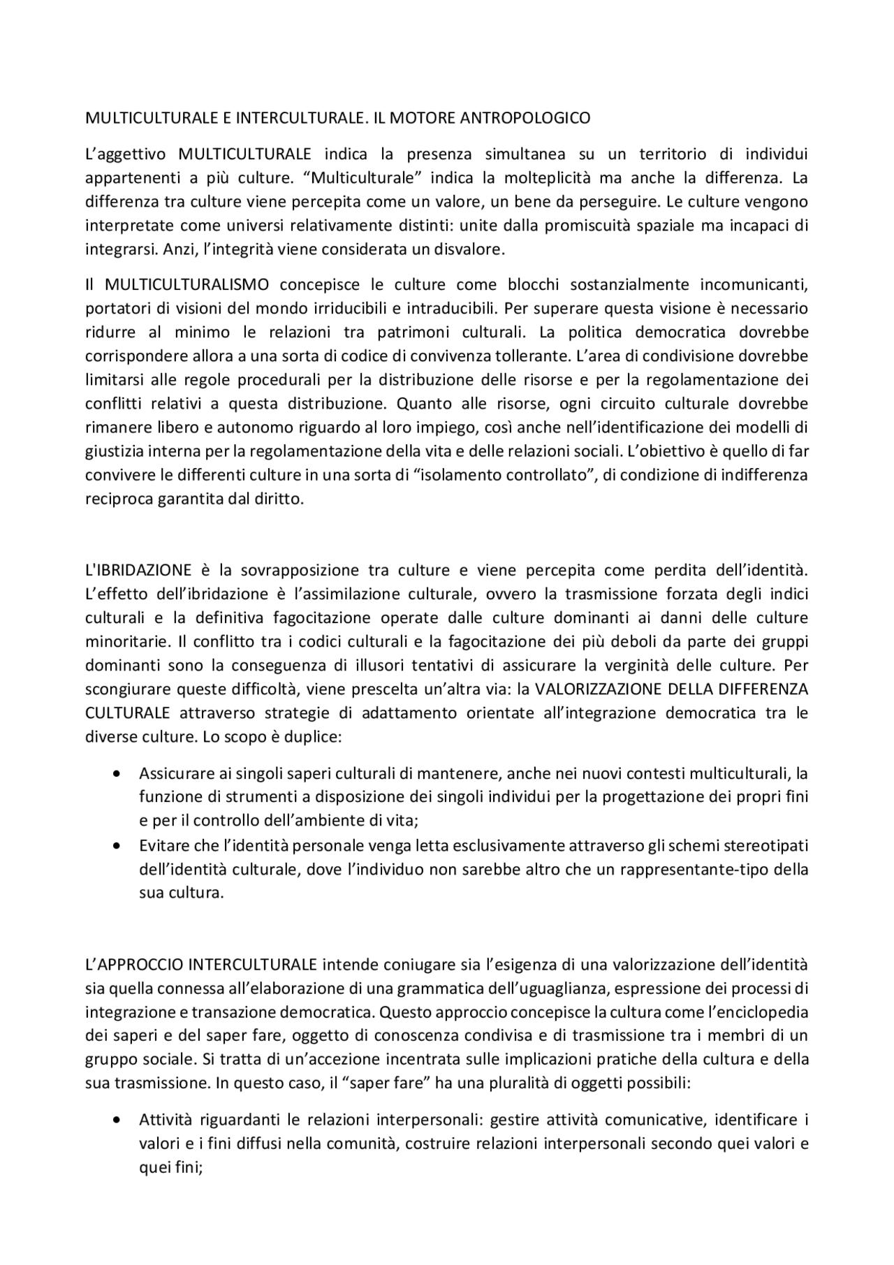 Diritto Degli Scambi Interculturali Unibg 20192020 Docsity