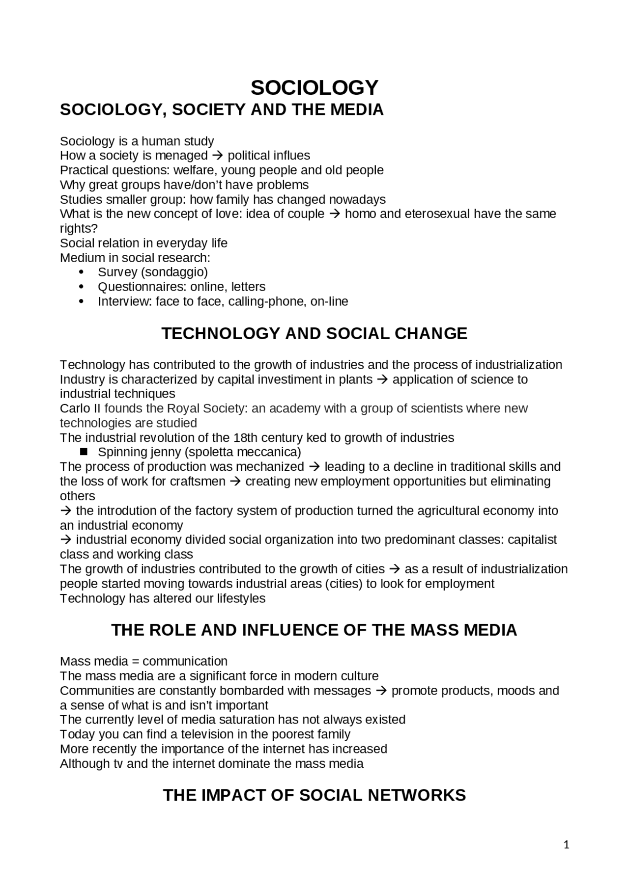 Sociology, technology and social change - Docsity