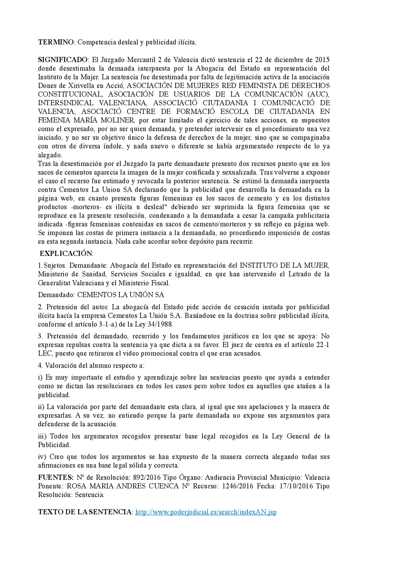 Ejercicio De Derecho De La Comunicación Docsity