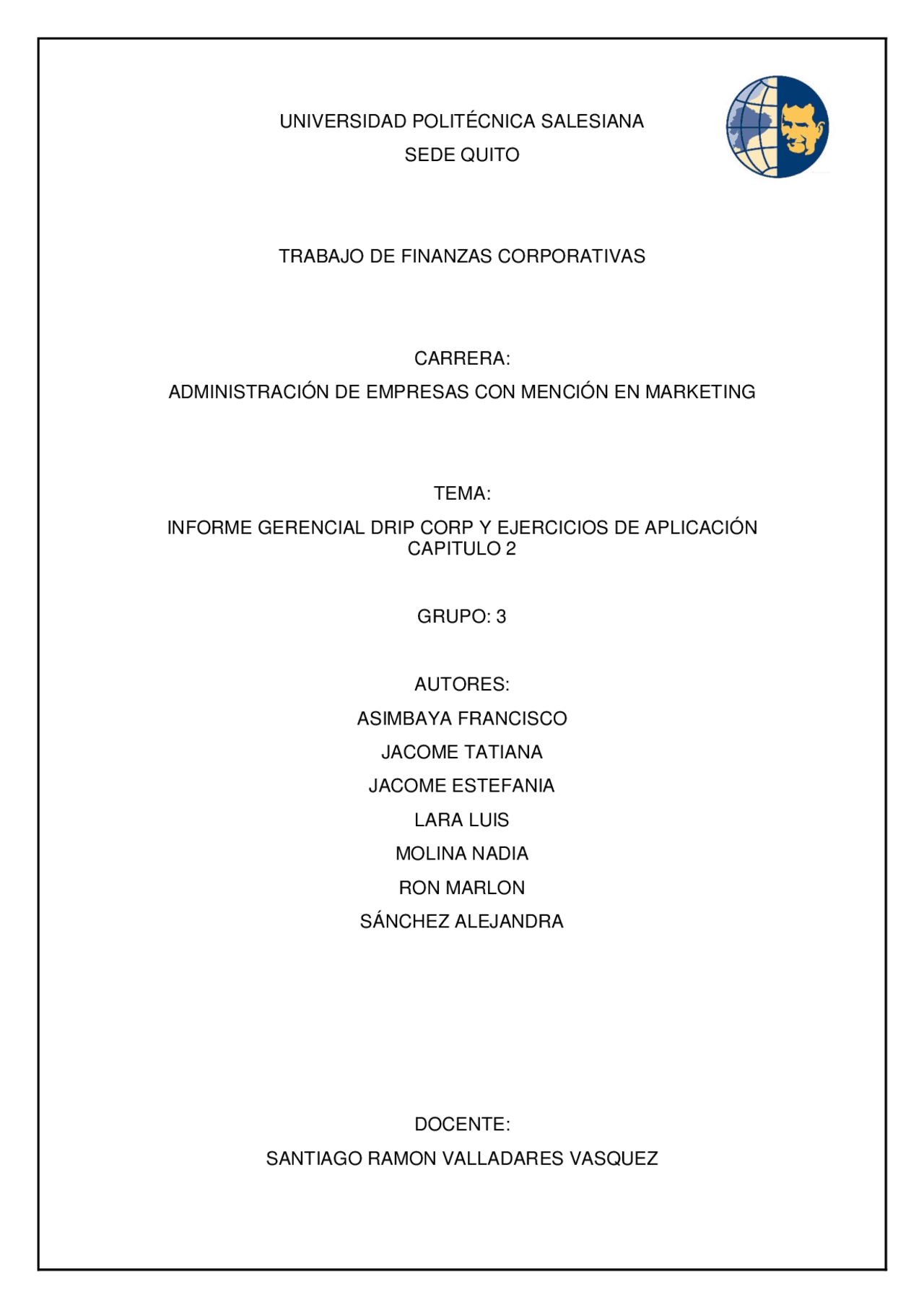Ejercicios Del Libro De Calidad Docsity