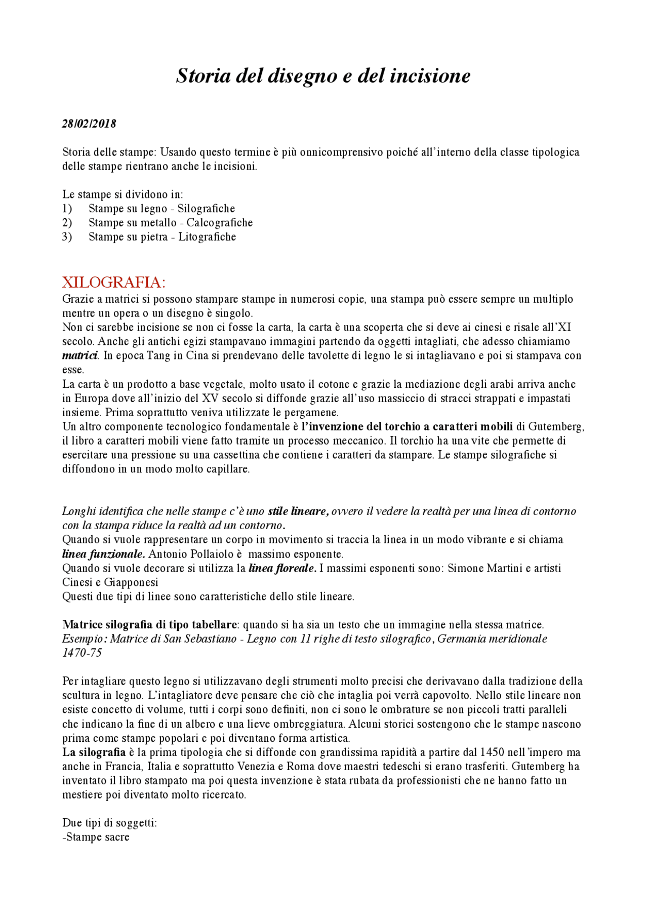 Appunti Di Disegno Incisione E Grafica Docsity