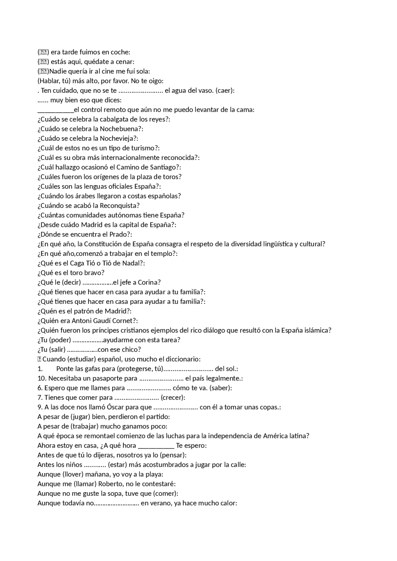 Domande Desame Lingua Spagnola Uni Pegaso Docsity