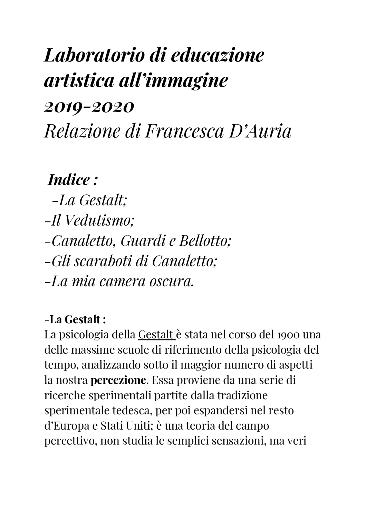 Laboratorio Di Educazione Artistica Allimmagine Docsity