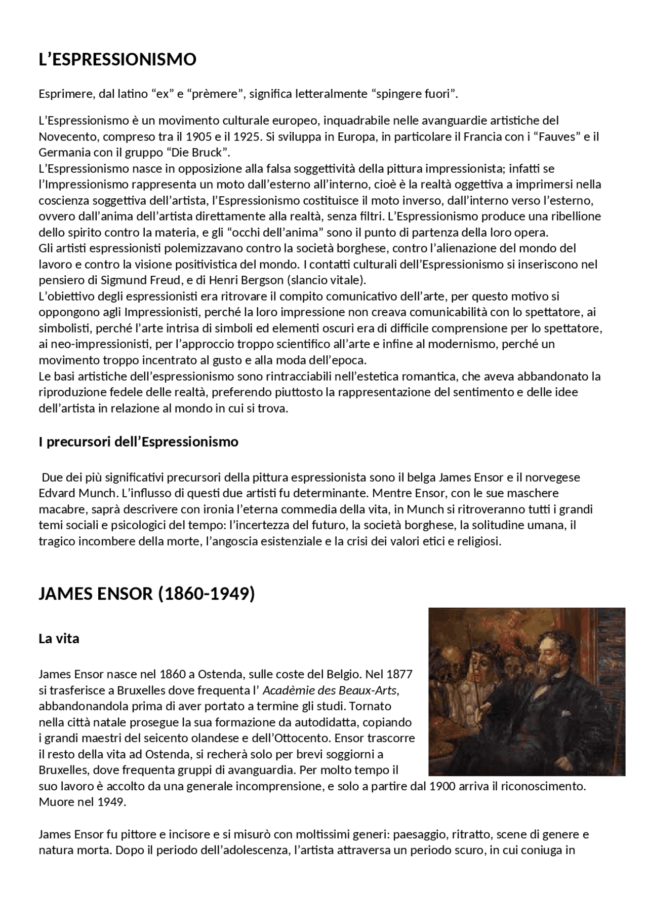 L'ESPRESSIONISMO FRANCESE E TEDESCO - Docsity