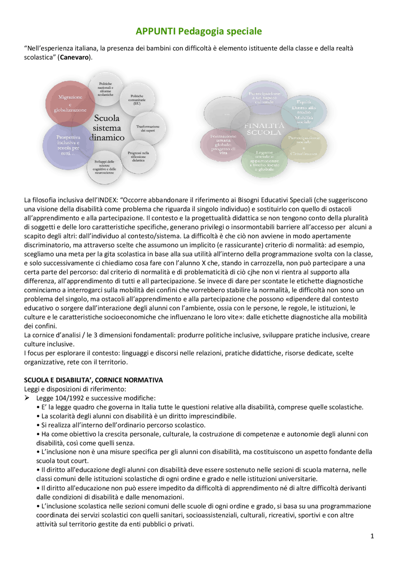 Appunti Del Corso Di Pedagogia Speciale Integrati Con Slides Docsity