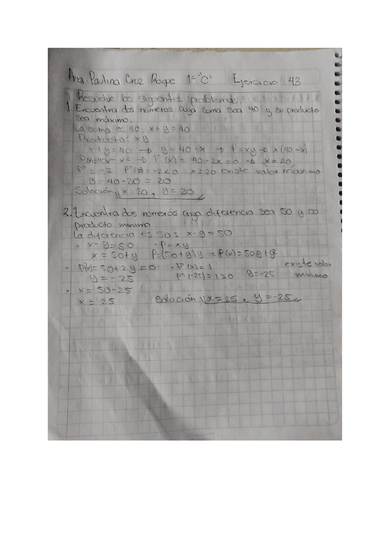 Ejercicios De Optimización Docsity