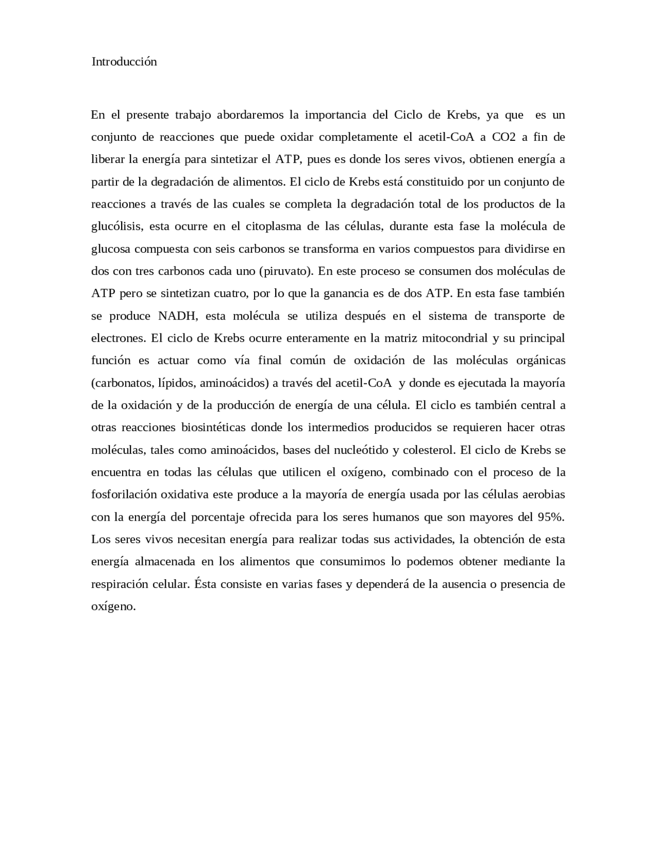Informe De Dop Y Ciclo De Krebs Docsity