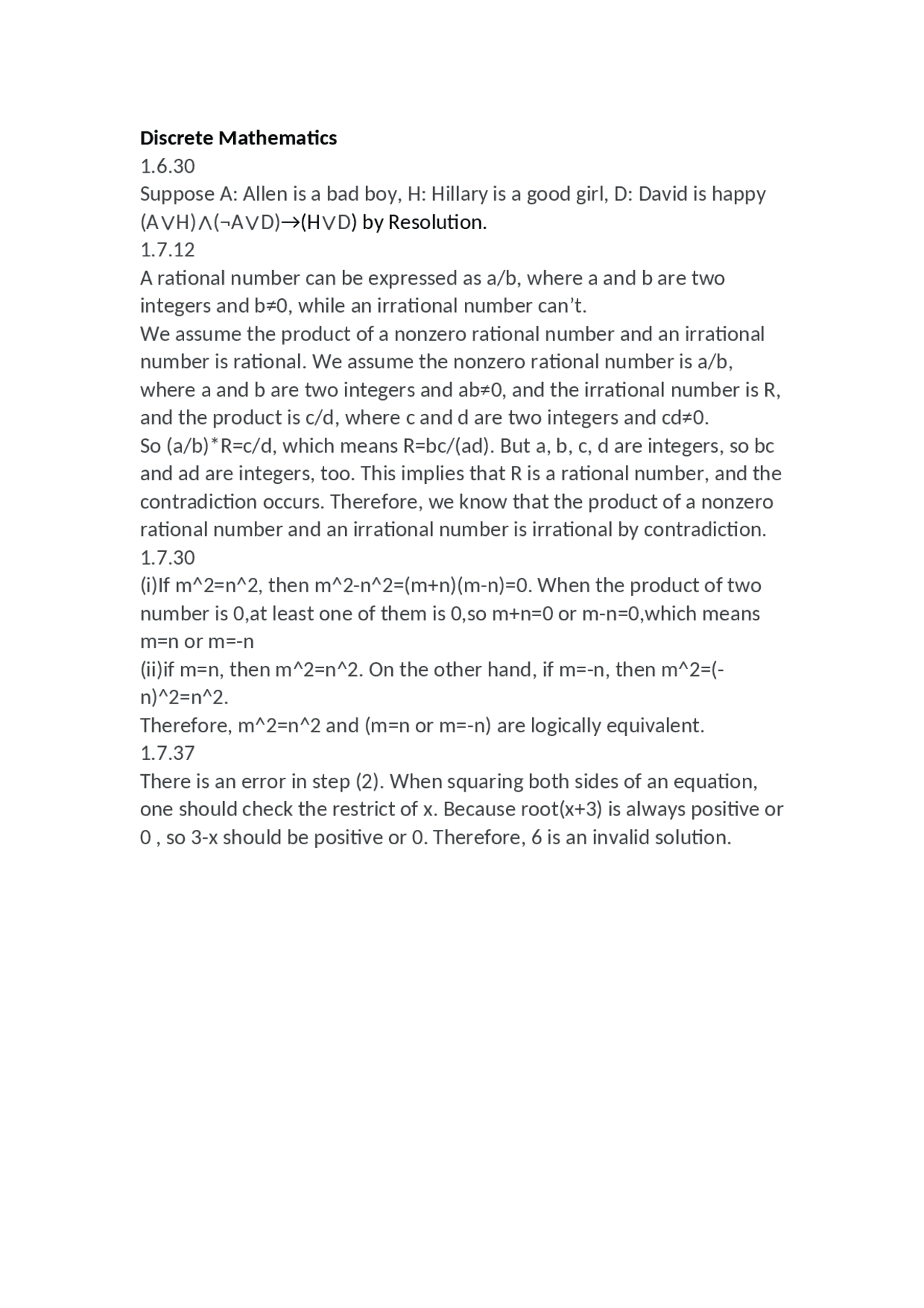 University Math Solution Docsity