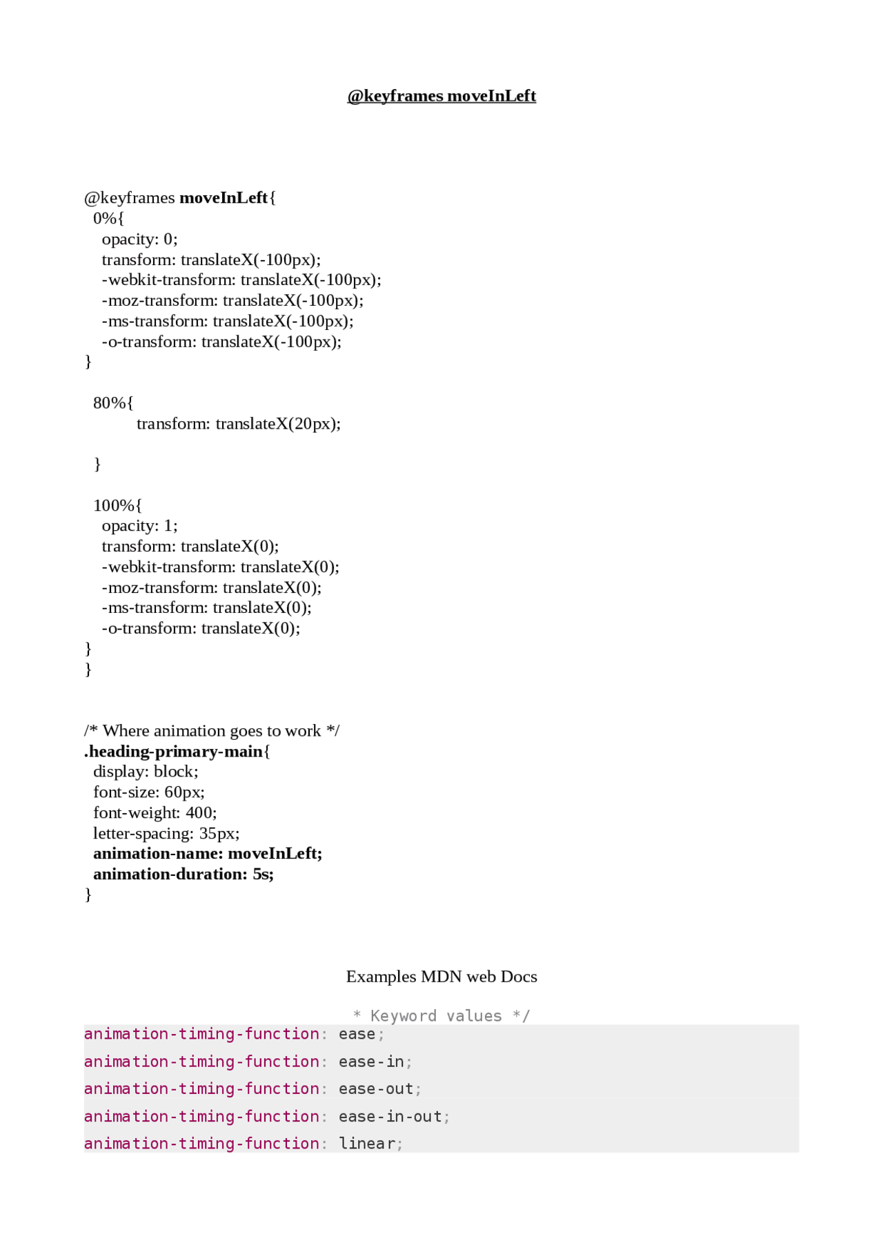 Como fazer keyframe em css - Docsity