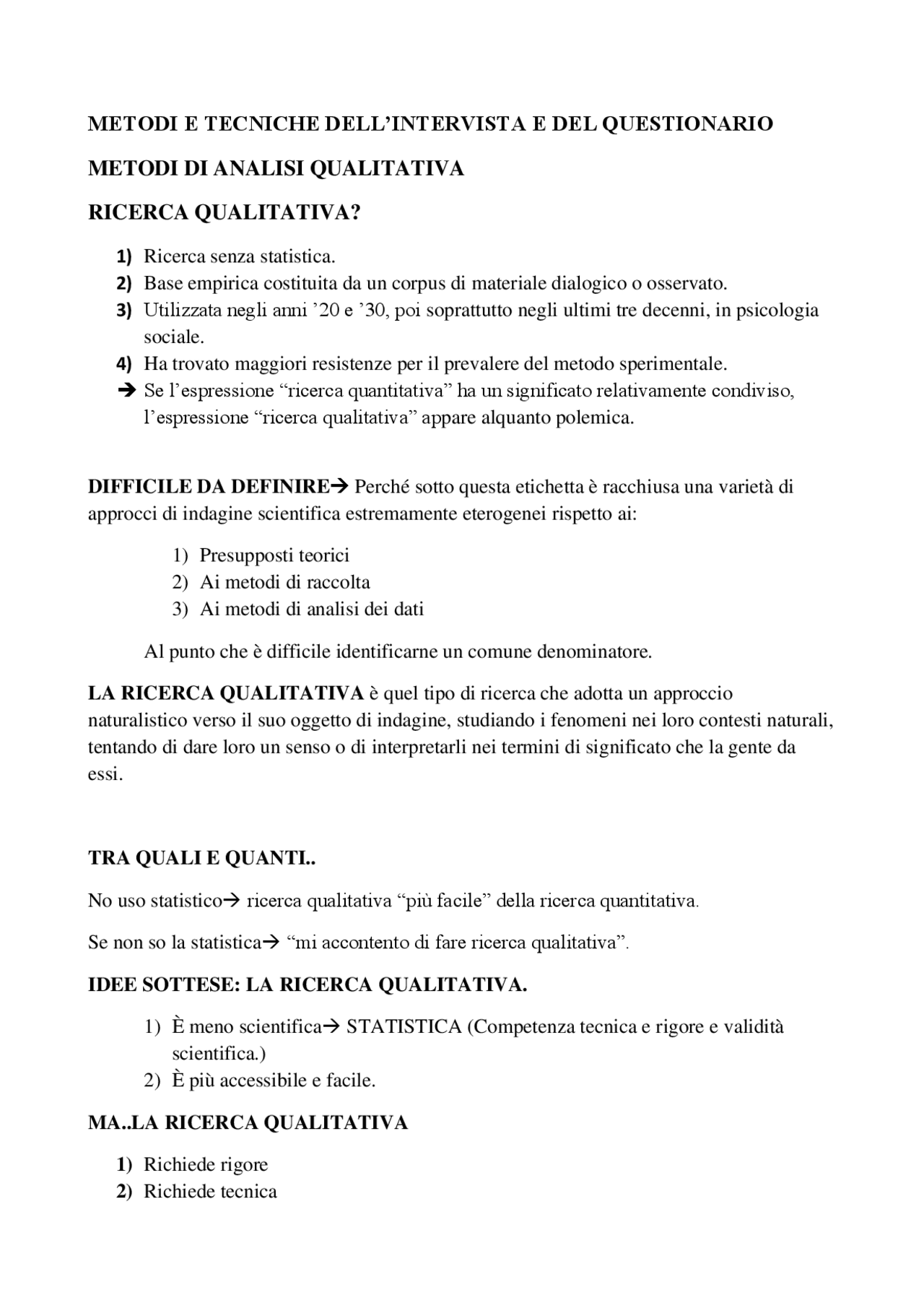 Metodi E Tecniche Dellintervista E Del Questionario Docsity