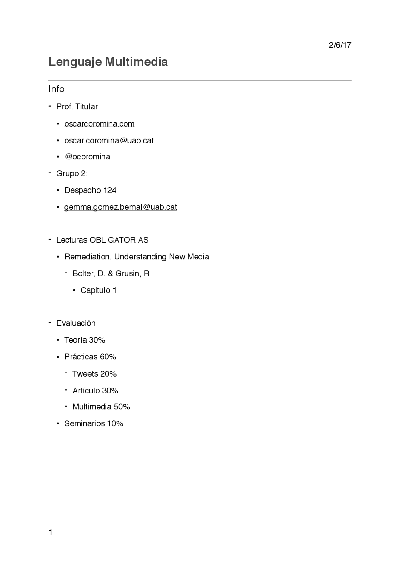 Apuntes De Lenguaje Multimedia Docsity