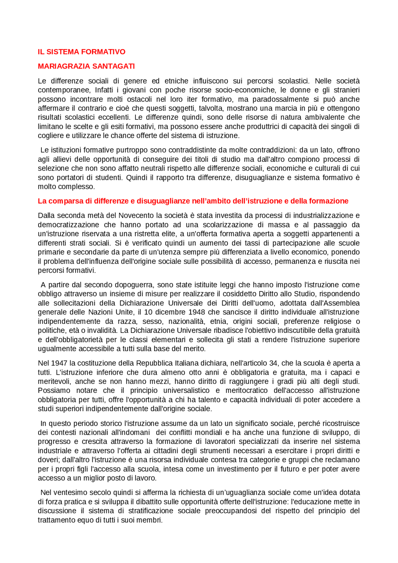 Il Sistema Formativo Docsity