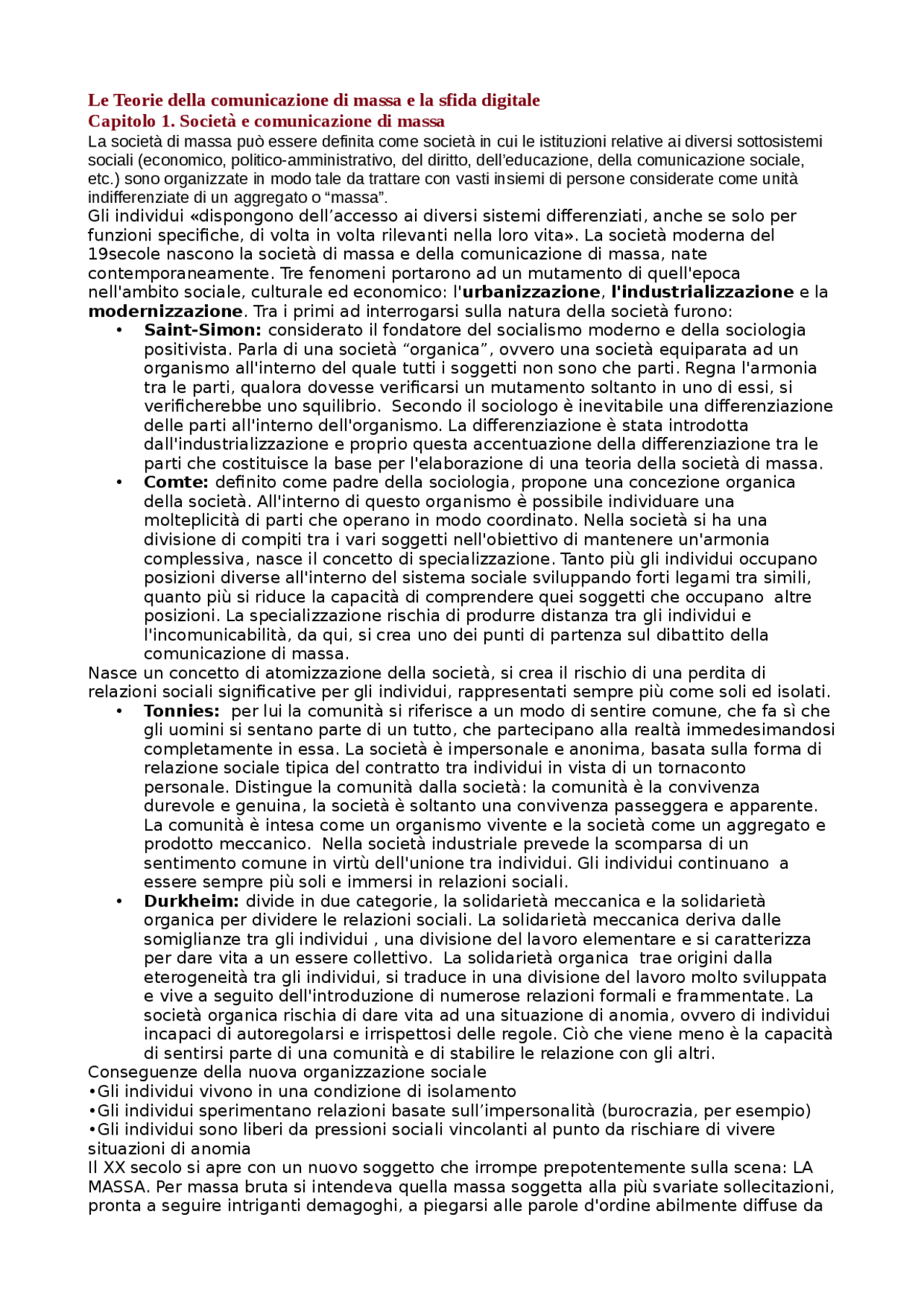 Comunicazione Riassunto Docsity