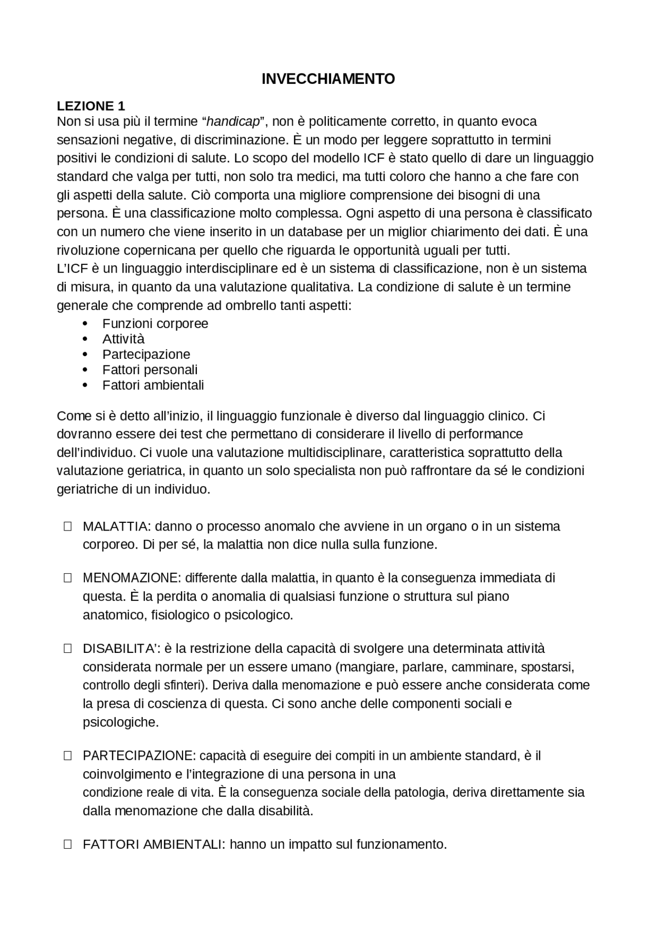 Invecchiamento Appunti Appunti Di Anatomia Docsity