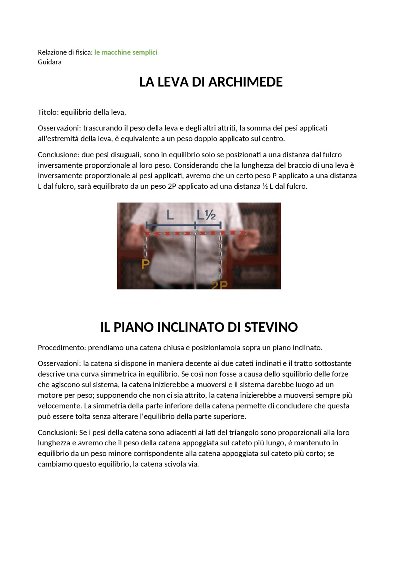Le Macchine Semplici Docsity