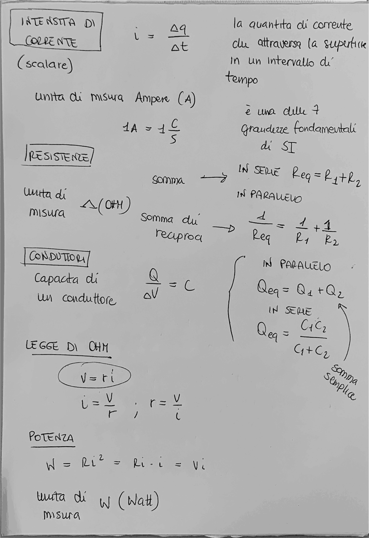 Formulario Di Elettronica Formulari Di Elettronica Docsity