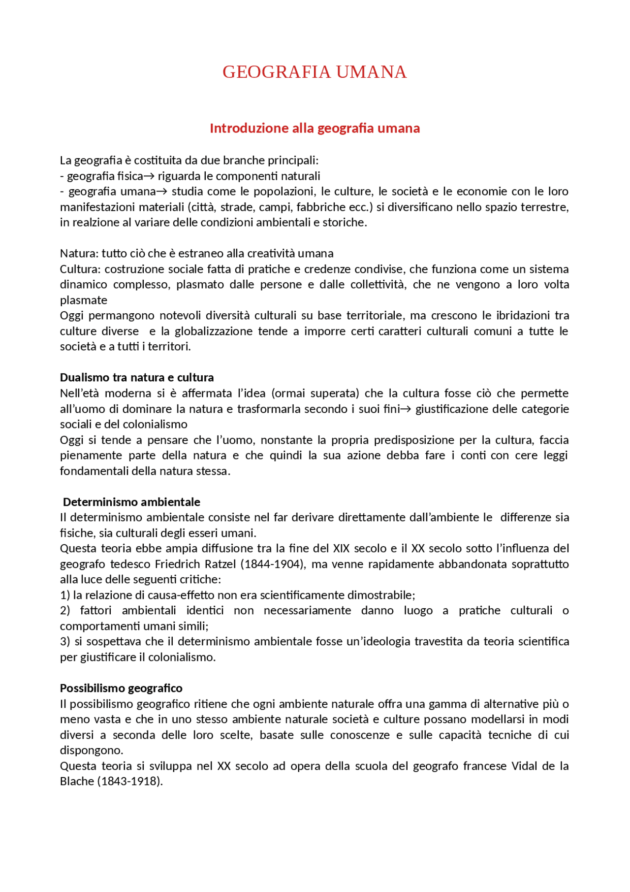 Geografia Umana Un Approccio Visuale Docsity