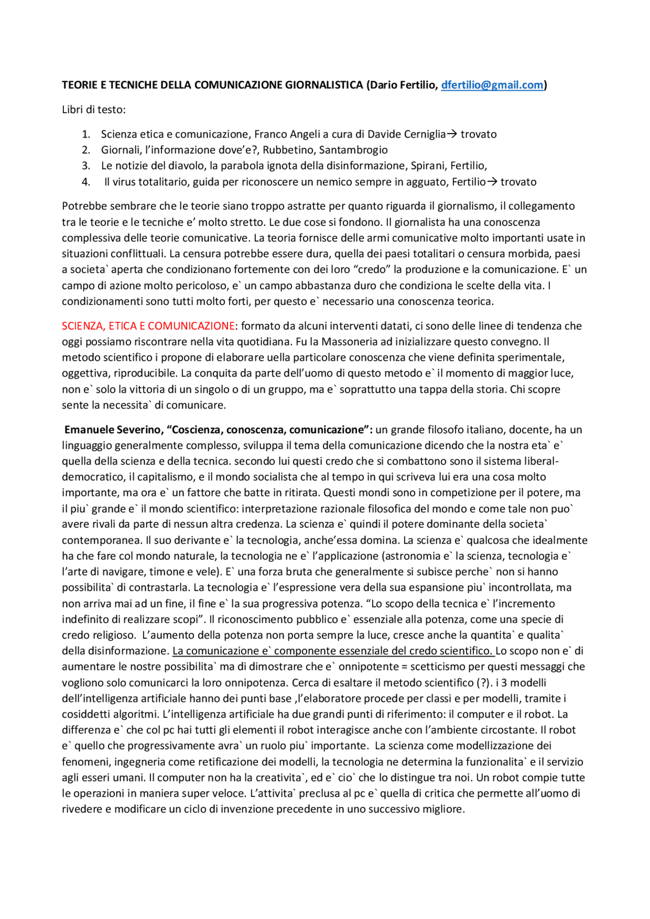 Teorie E Tecniche Della Comunicazione Giornalistica Docsity