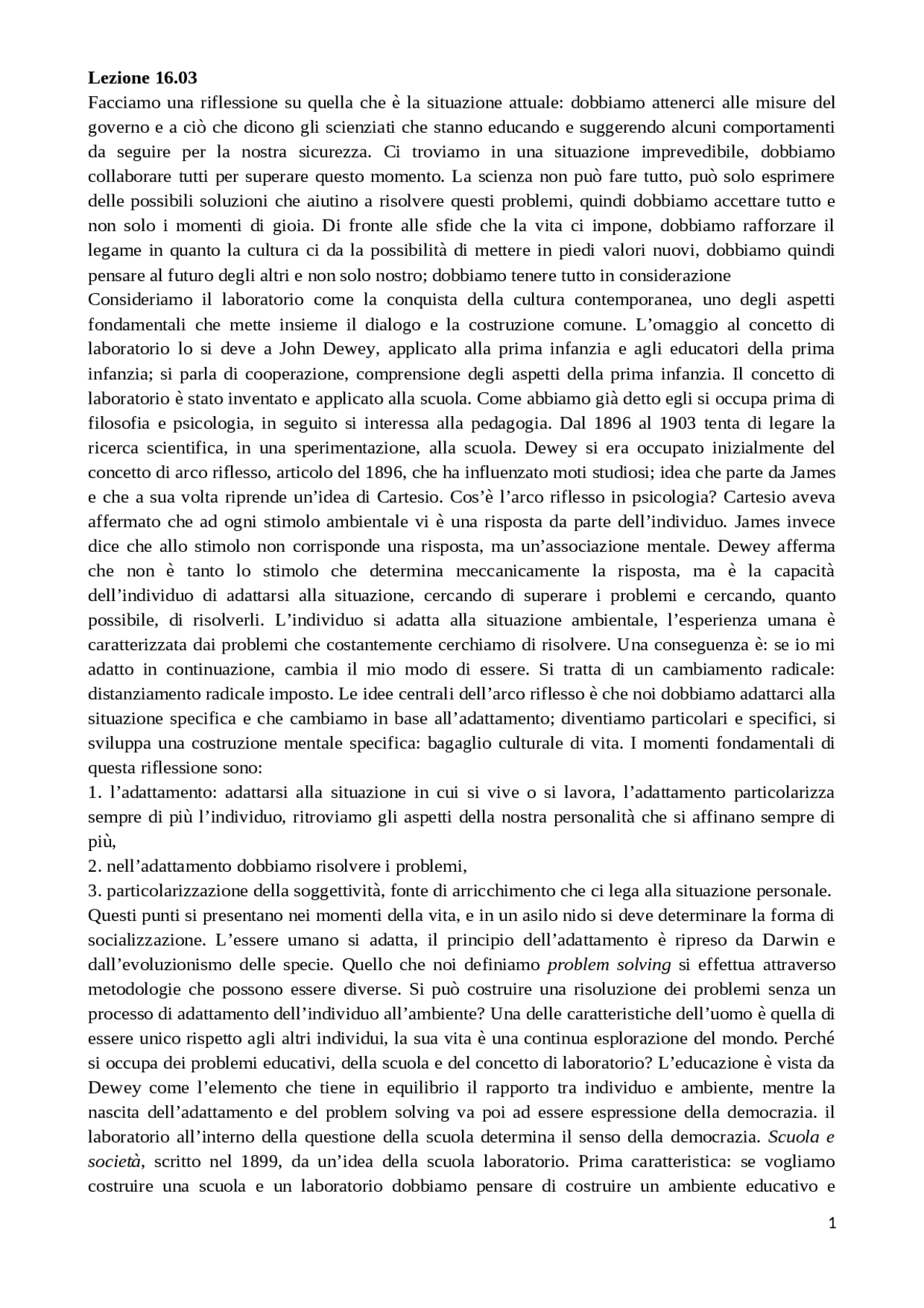 Didattica E Laboratorio Della Prima Infanzia Docsity