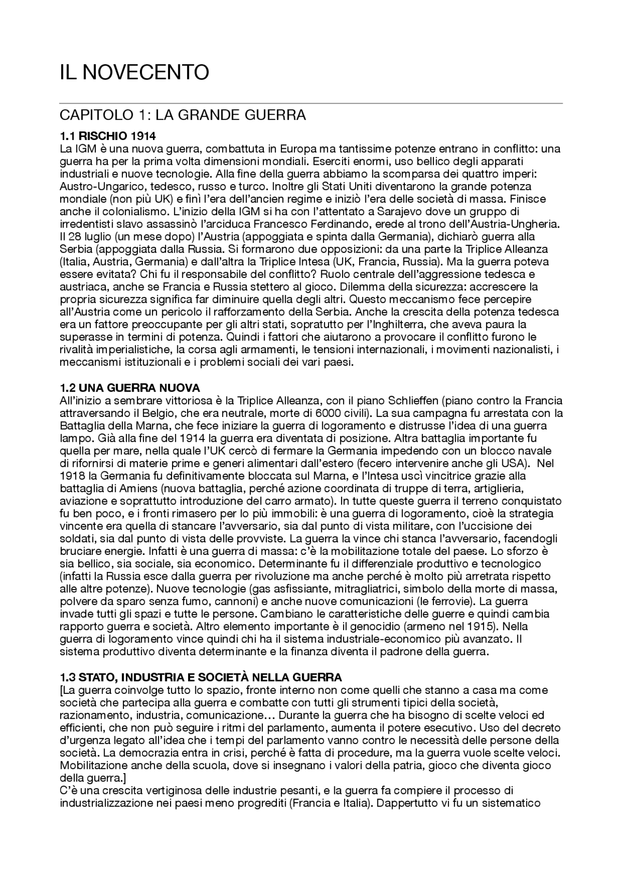 Il Novecento Riassunto Manuale Di Storia Contemporanea Di A Vittoria