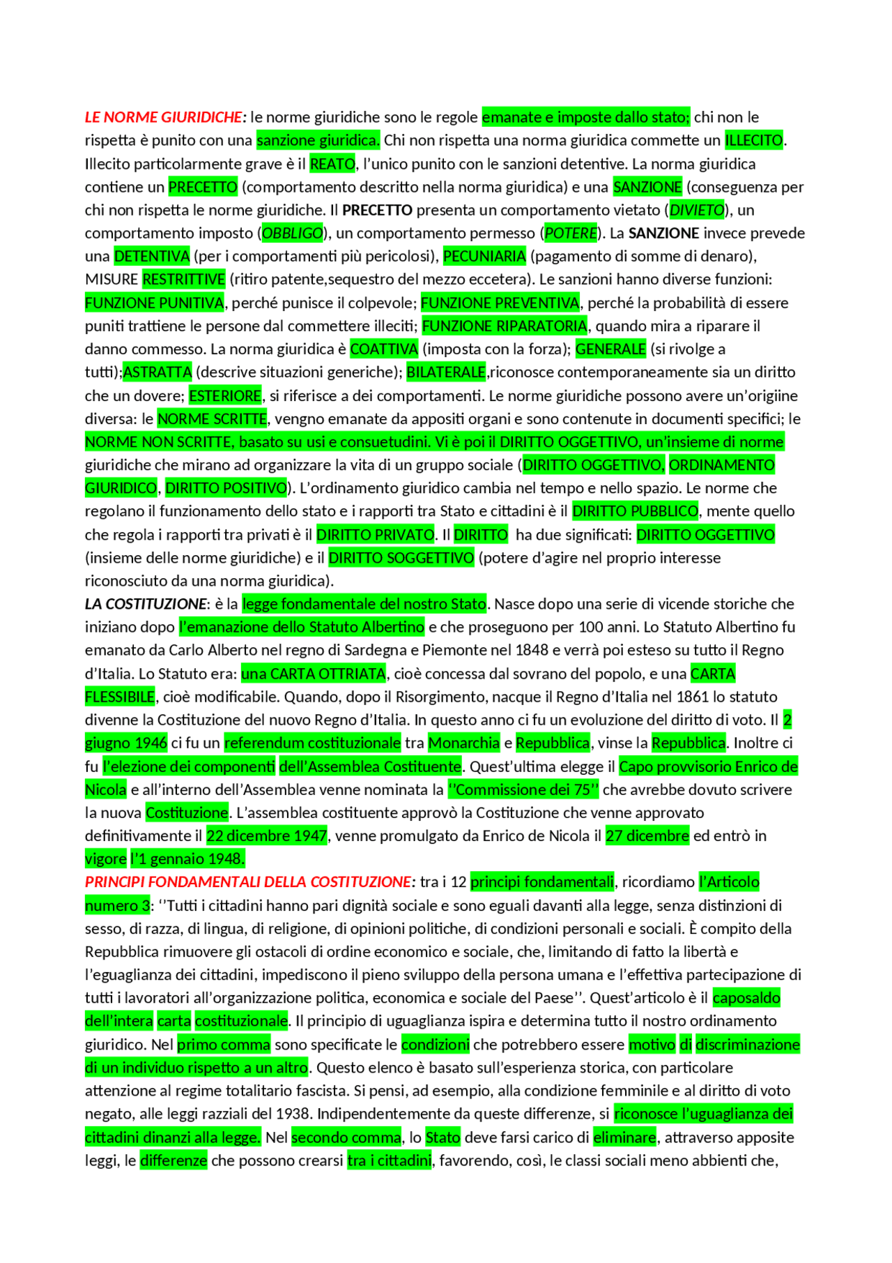 Cittadinanza Maturità Notes De Littérature Docsity