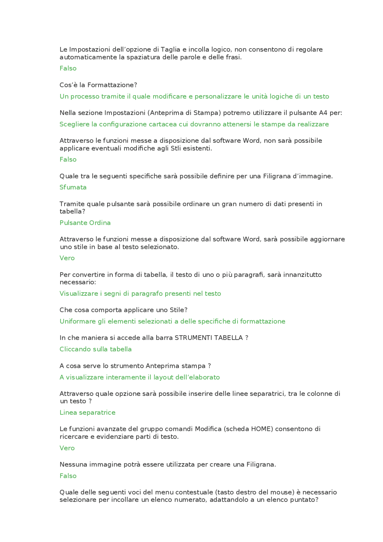Eipass Progressive Modulo 1 Word Esercizi Di Elementi Di Informatica
