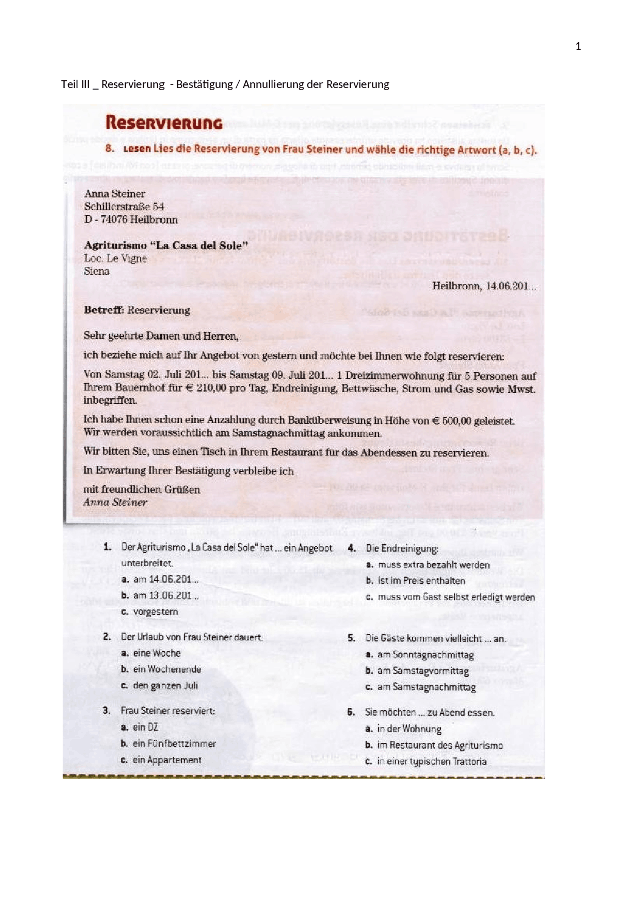 Grammatica della lingua tedesca - Docsity