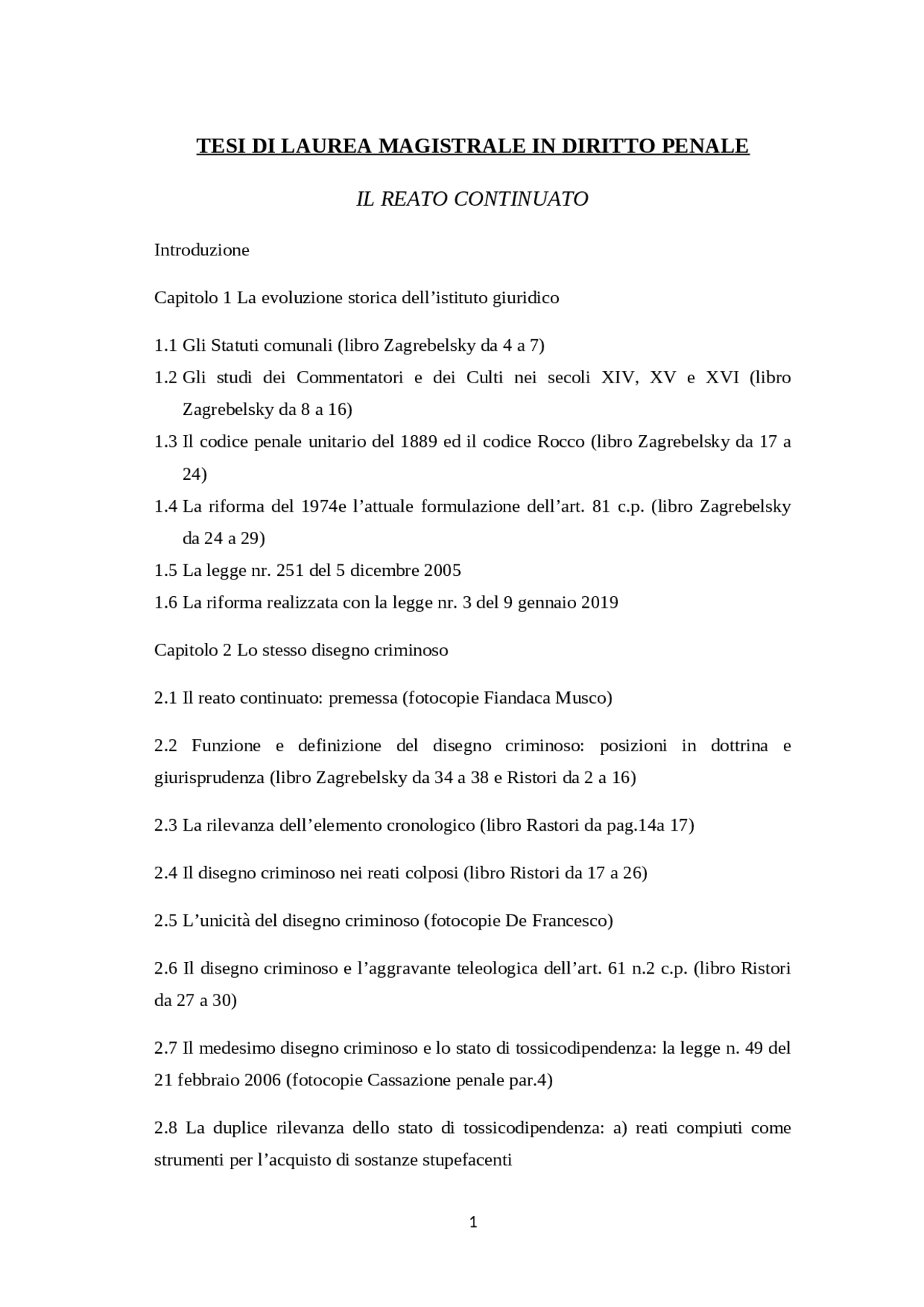 Tesi Di Laurea Magistrale In Diritto Penale Docsity