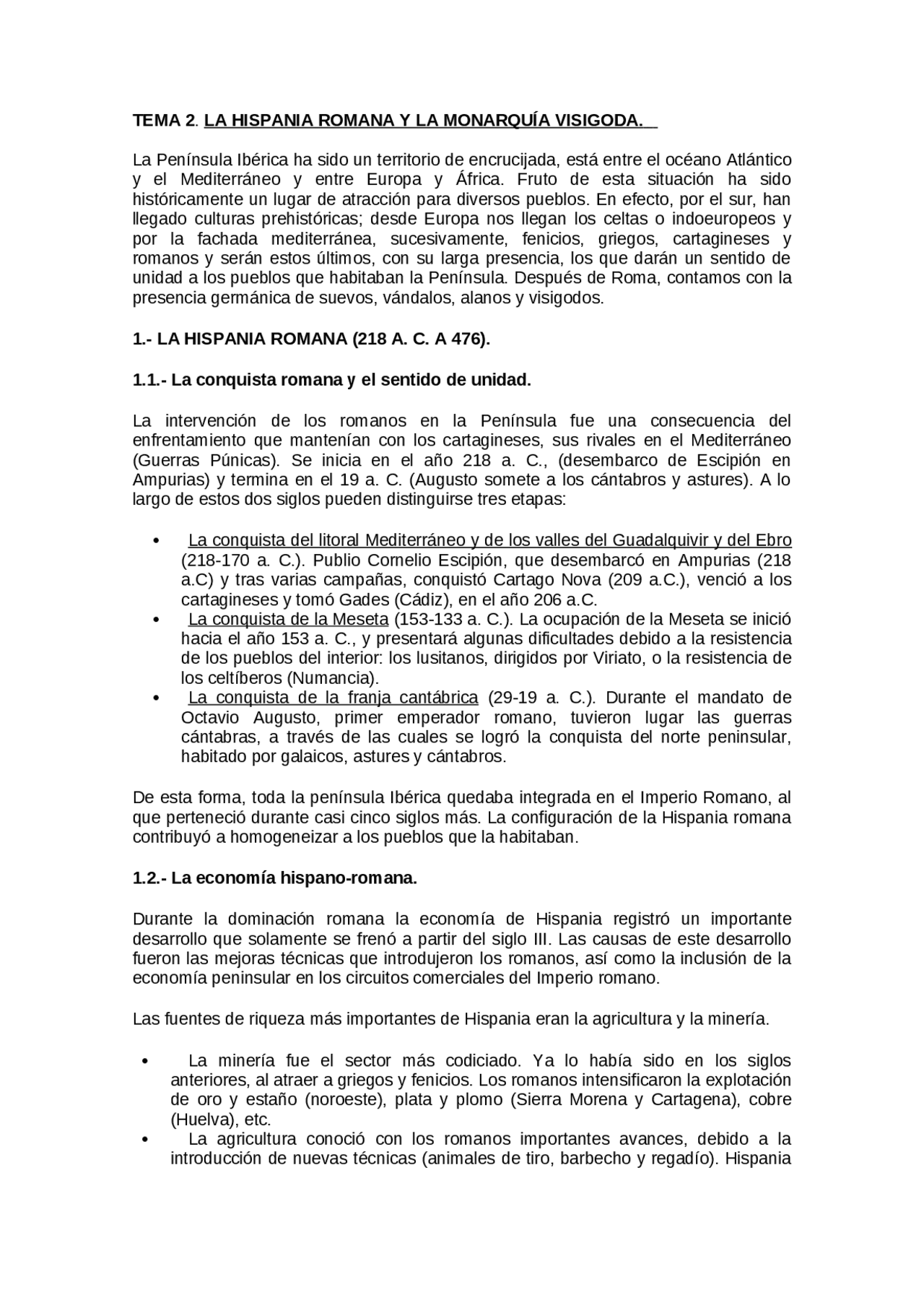 Tema 2 Historia De España 2 Bach Docsity