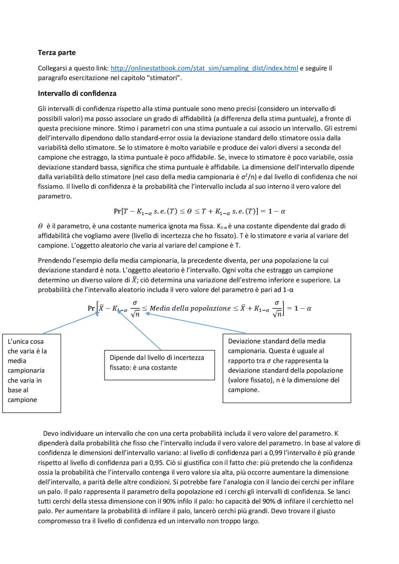 Intervallo Di Confidenza Test Di Ipotesi Appunti Di Statistica Docsity