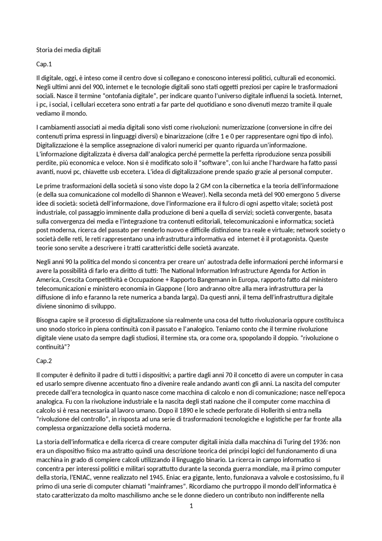 Balbi Storia Dei Media Digitali Docsity