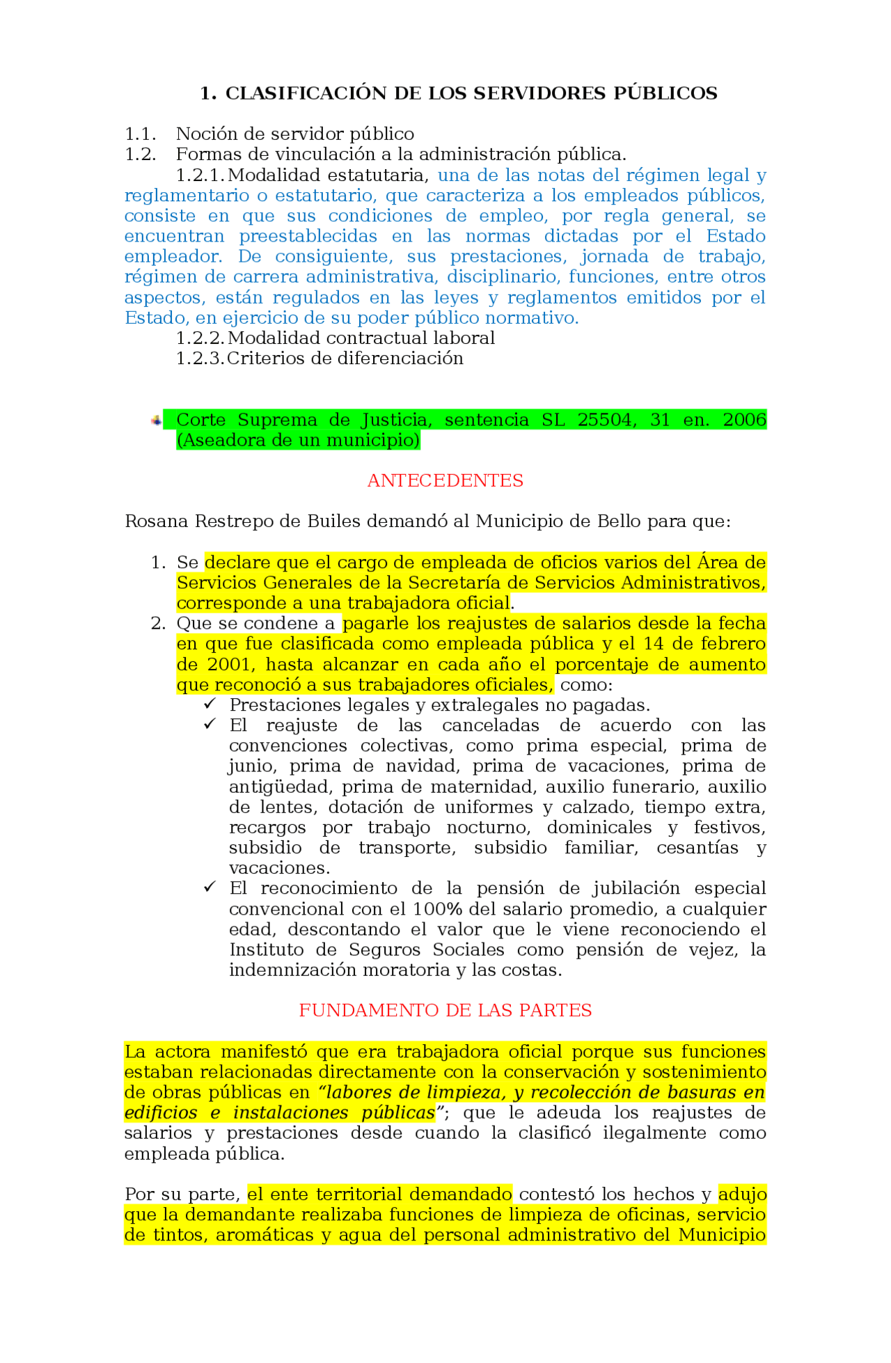 Clasificación de los Servidores Publicos - Docsity