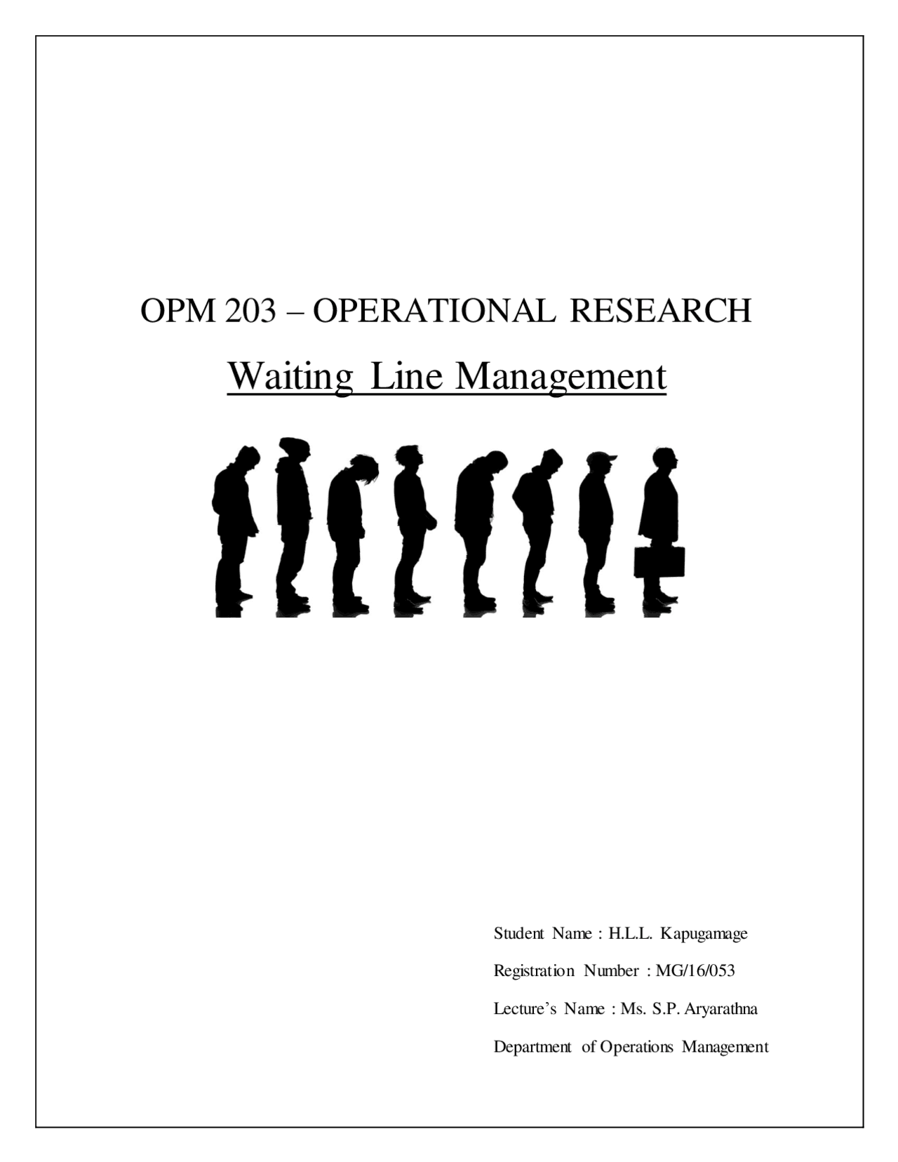 Waiting line management - Docsity