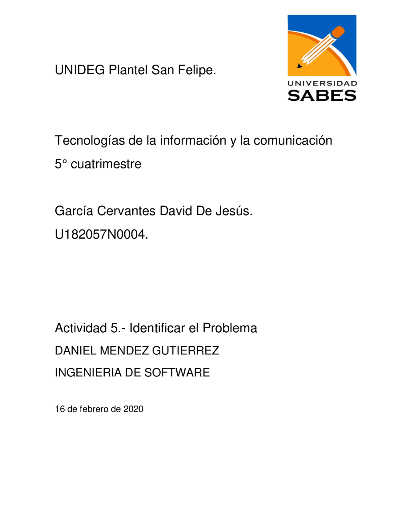 Actividad secuencial de programacion - Docsity