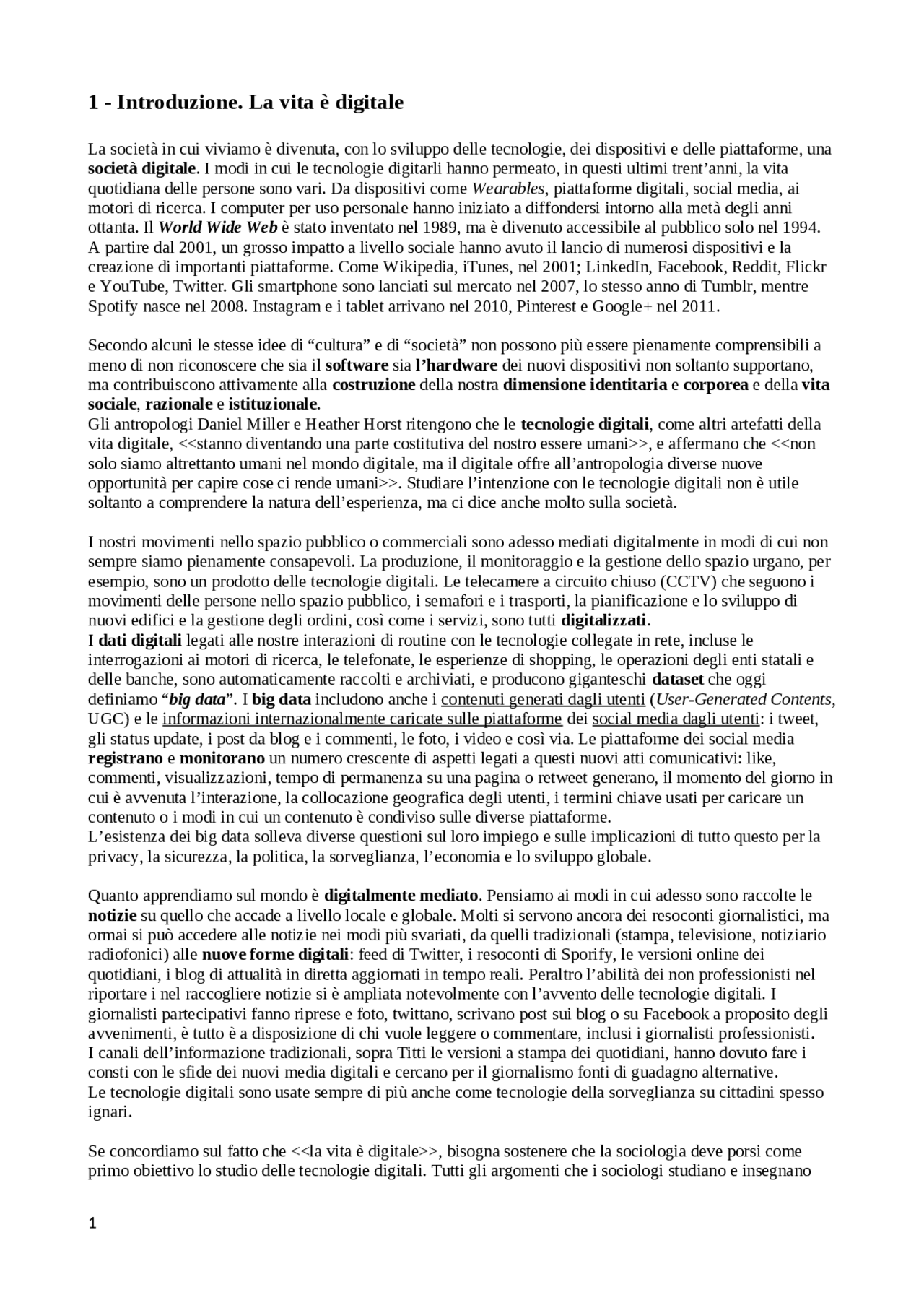 Lupton D Sociologia Digitale Riassunto Docsity