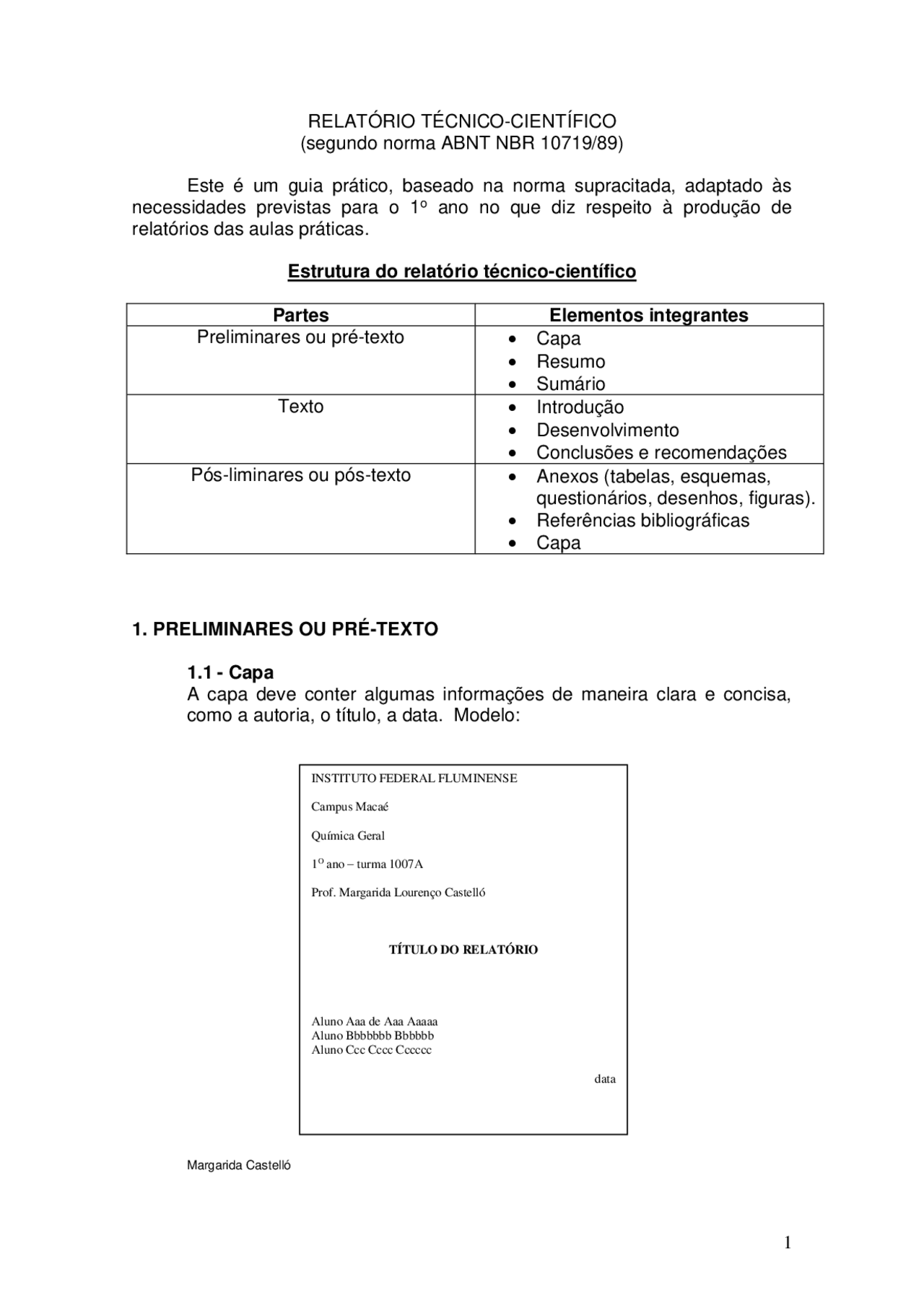 Normas ABNT para relatórios técnico científicos. | Manuais, Projetos ...