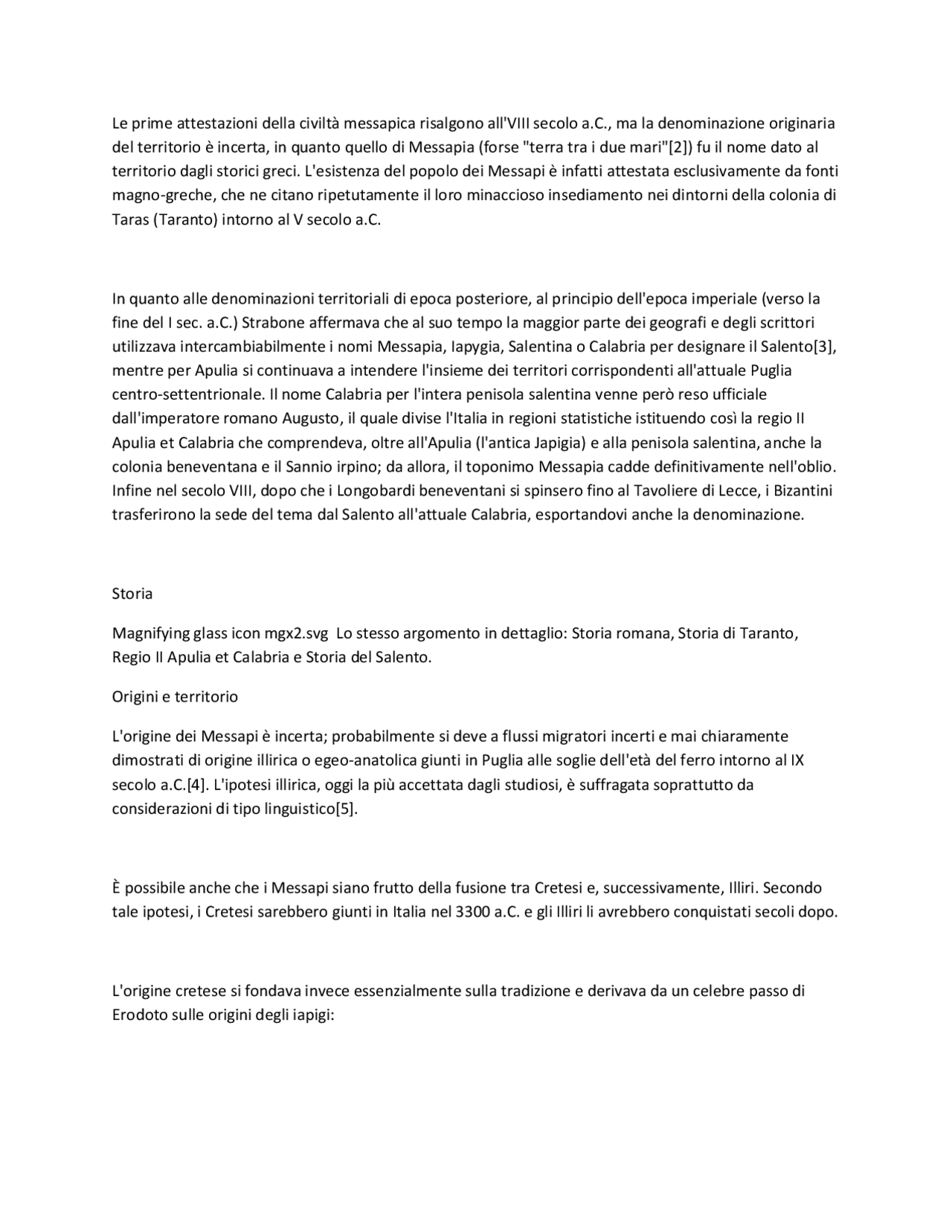 Storia dei Messapi - tribù Iapigia | Appunti di Storia | Docsity