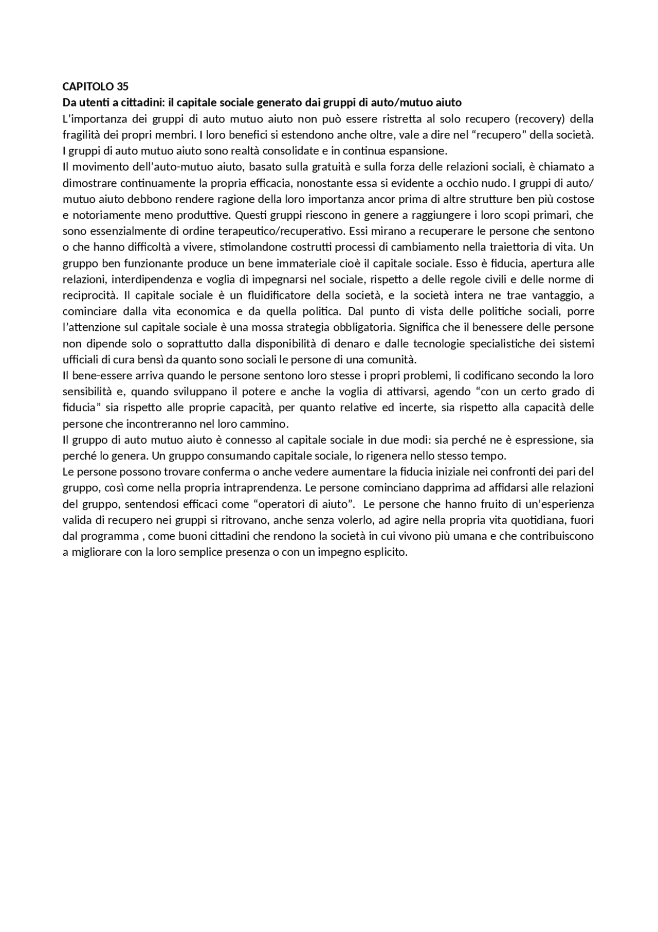 Riassunto Capitolo 35 Scritti Scelti Docsity