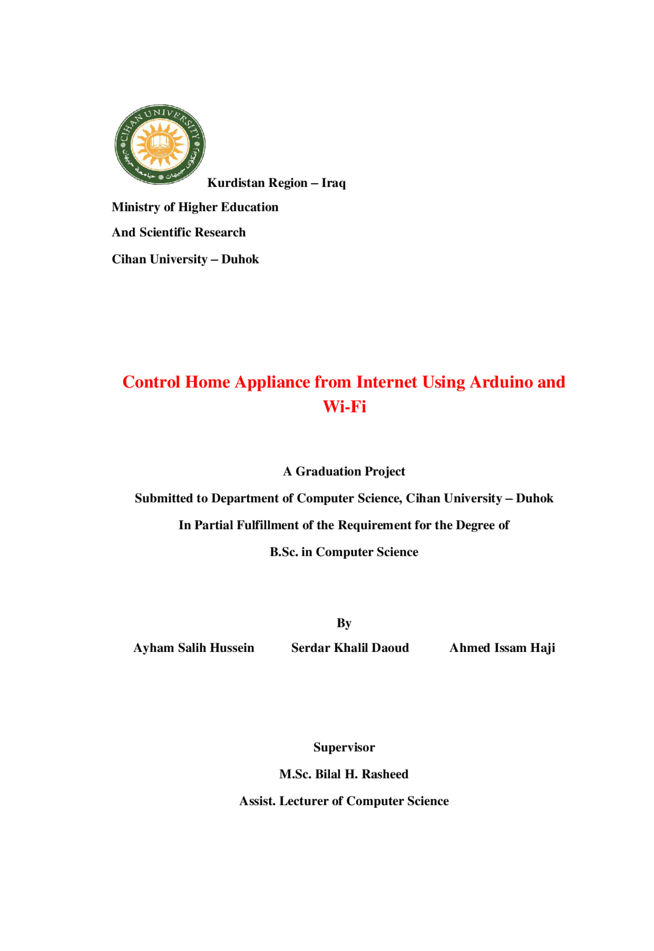 Smart house project with Blyink | Thesis Artificial Intelligence | Docsity