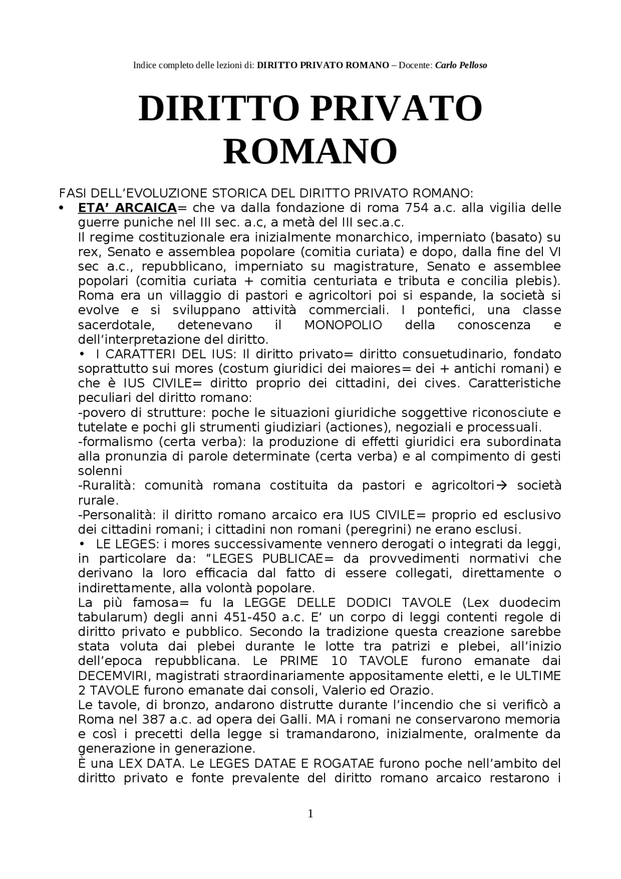 Riassunto Diritto Romano Docsity