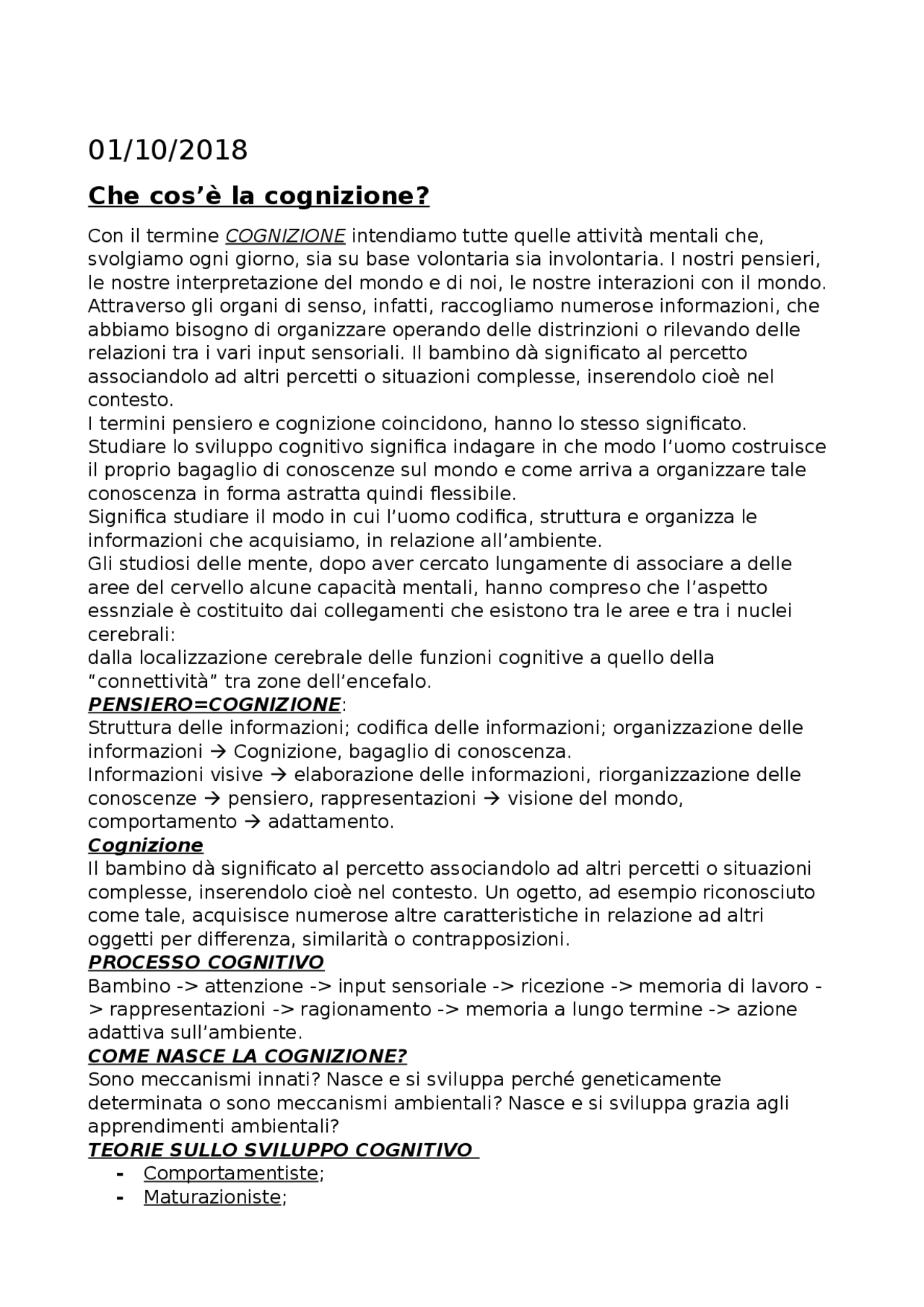 Slide Cognitività Delletà Evolutiva Docsity