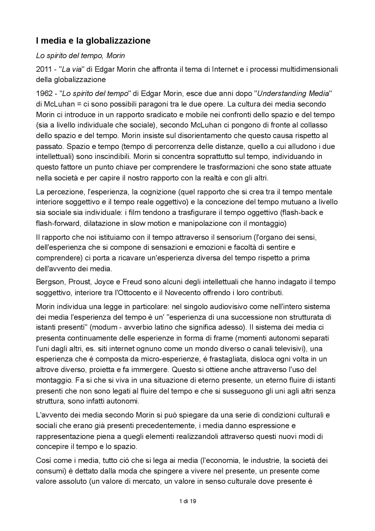 Appunti di Teoria dei Media - Docsity