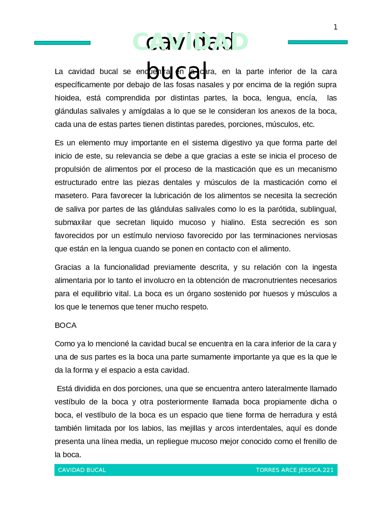 Ensayo Cavidad Bucal Resúmenes De Anatomía Docsity