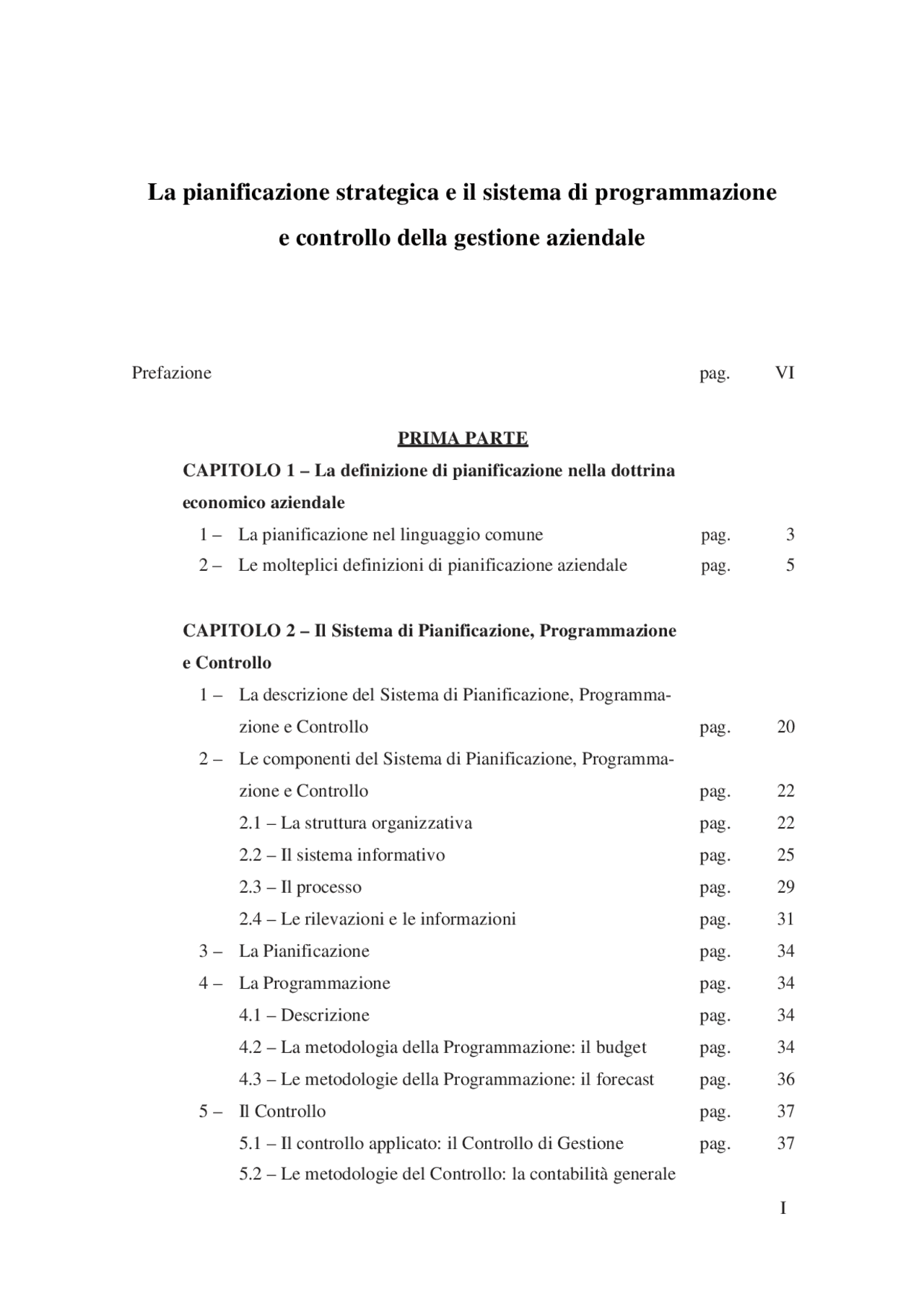 Programmazione e controllo azioendale | Appunti di Economia Aziendale | Docsity
