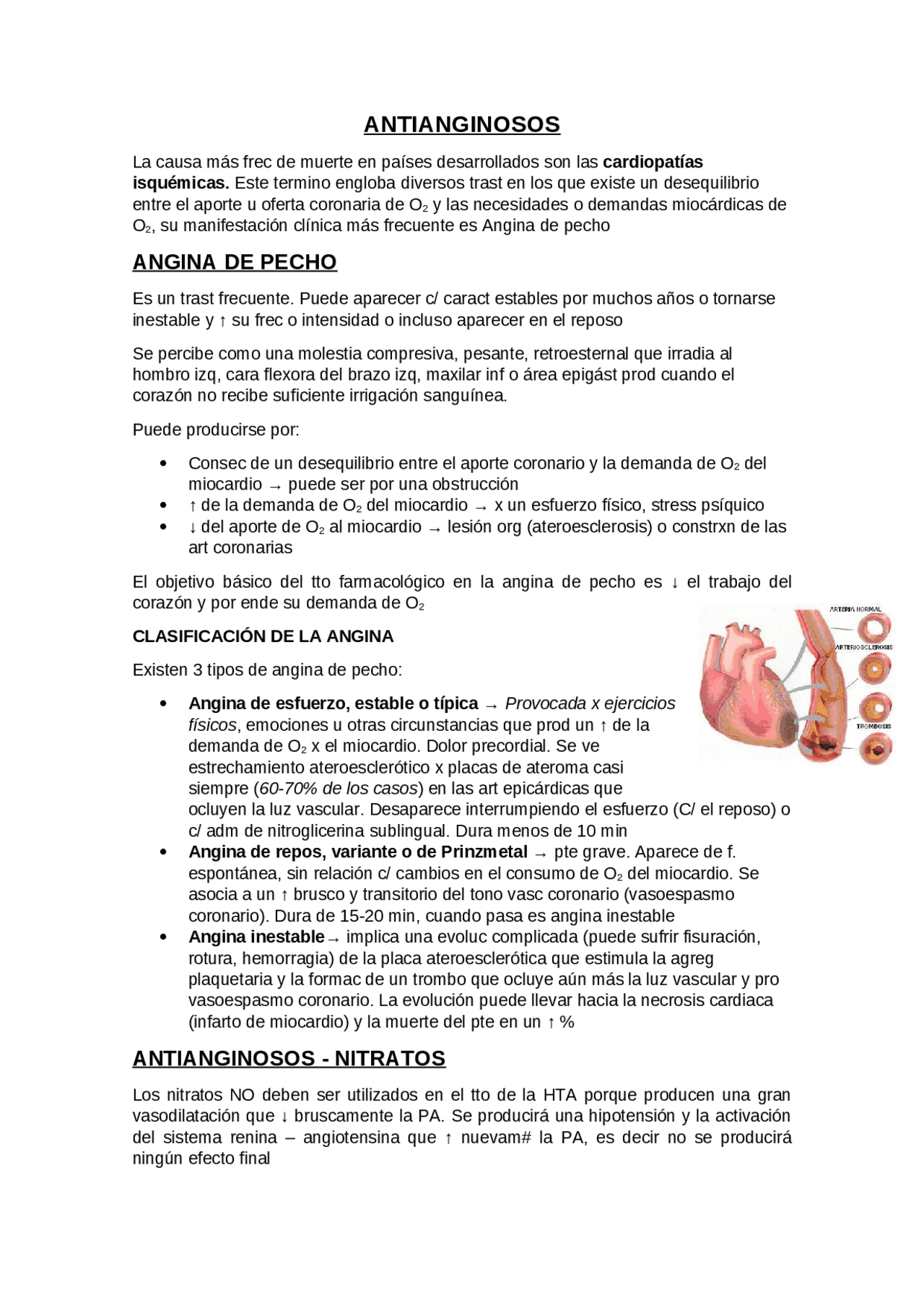 Fármacos Antianginosos - Docsity