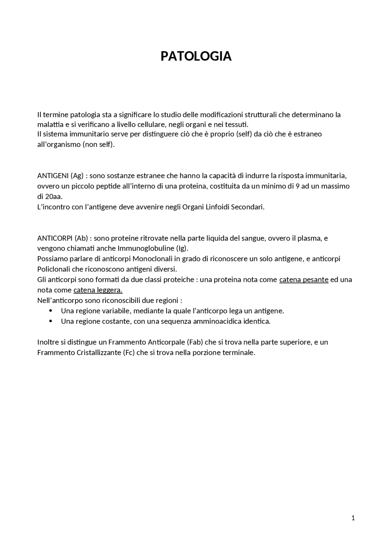 Patologia Appunti Utili Parte 1 Docsity
