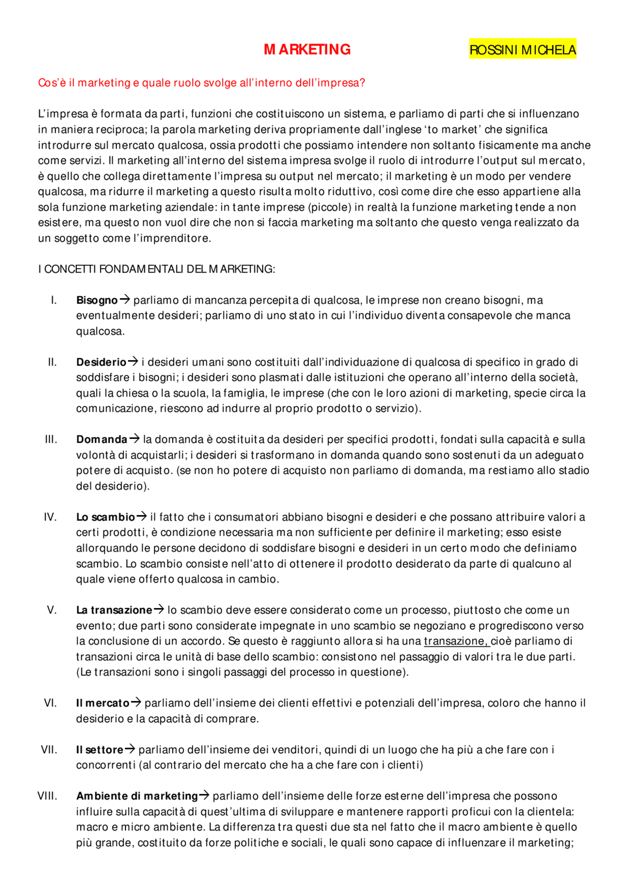 Marketing Appunti Prof Pascucci Docsity