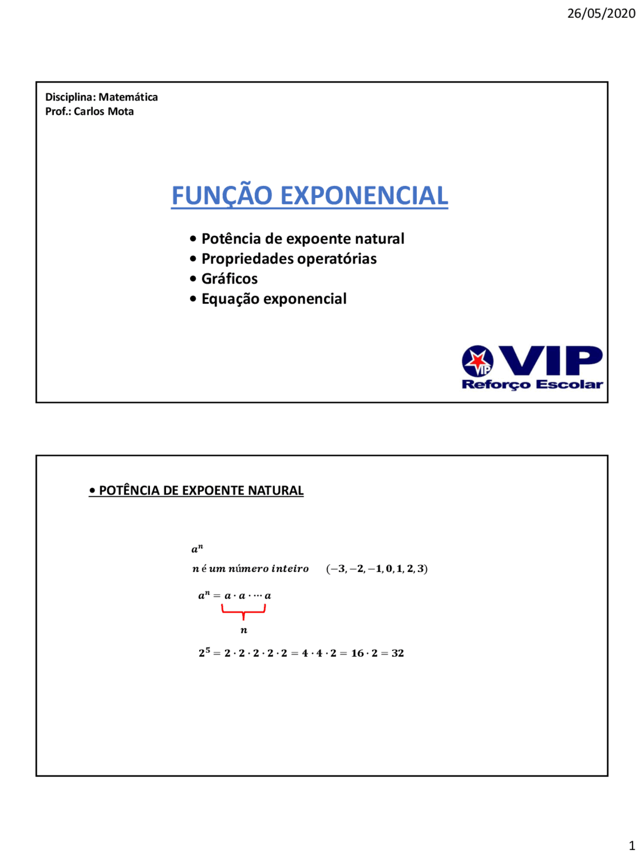 Aula - Função exponencial - Docsity