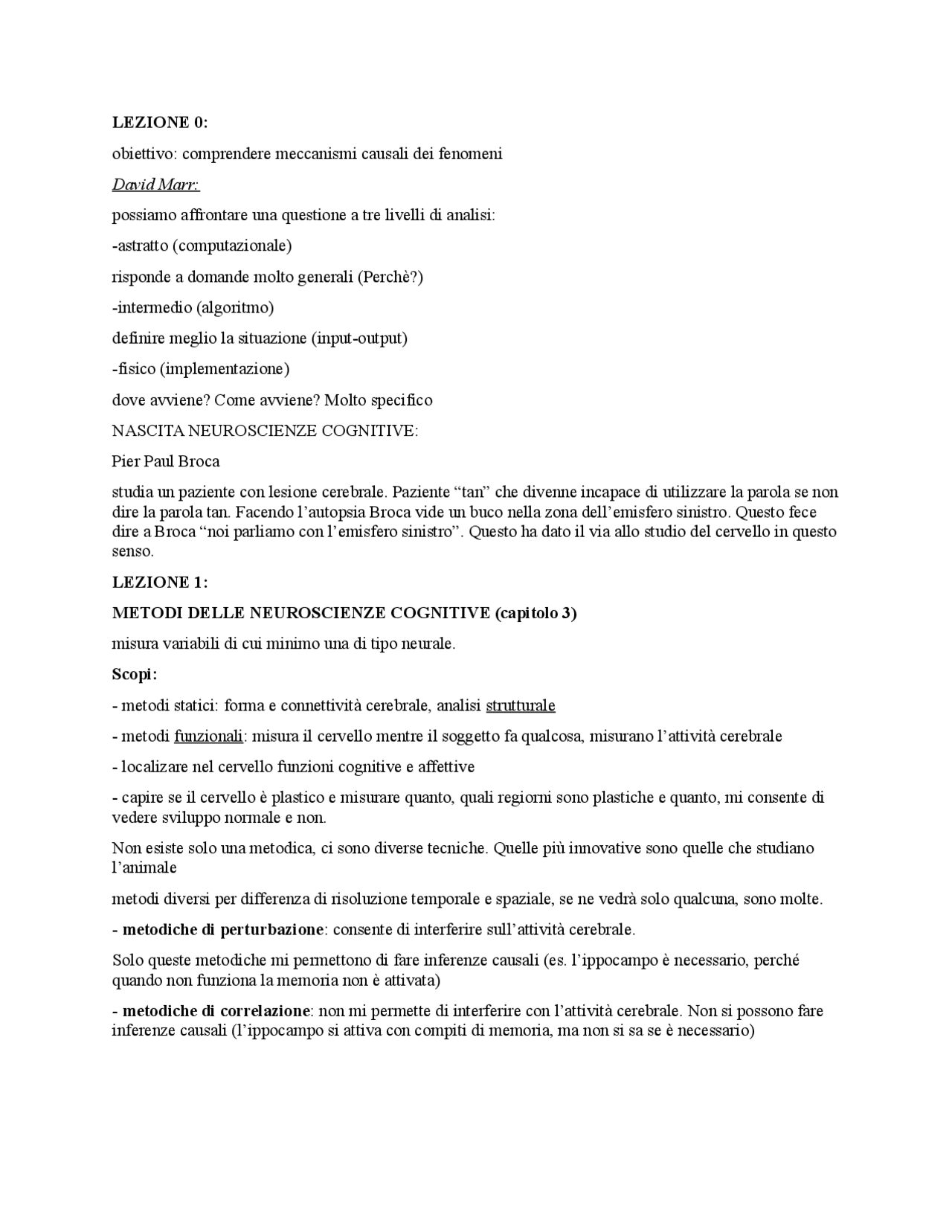 Neuroscienze Cognitive E Sociali Docsity