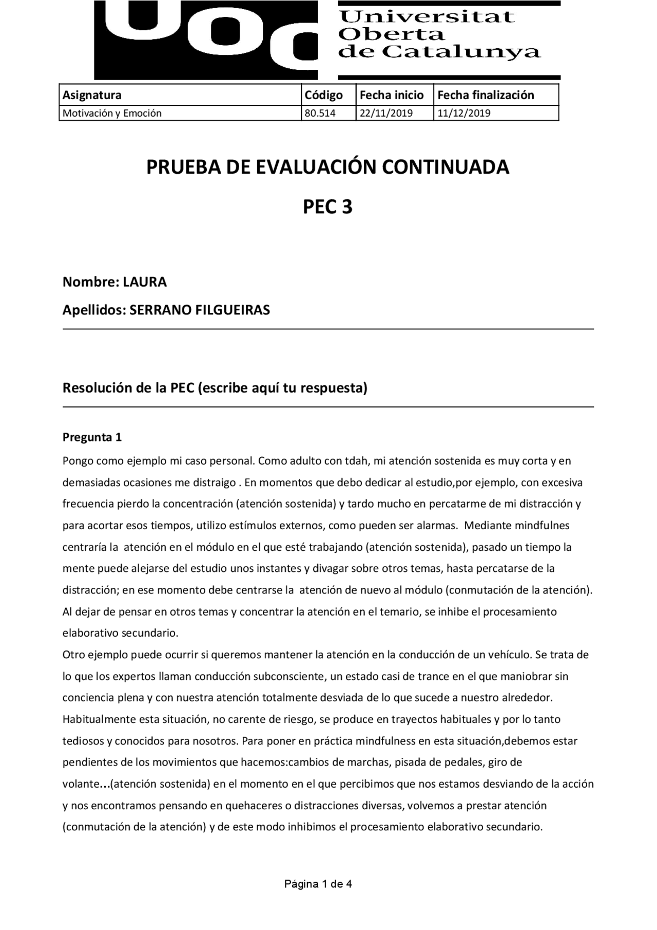 Pec 3 Motivación Y Emoción Docsity